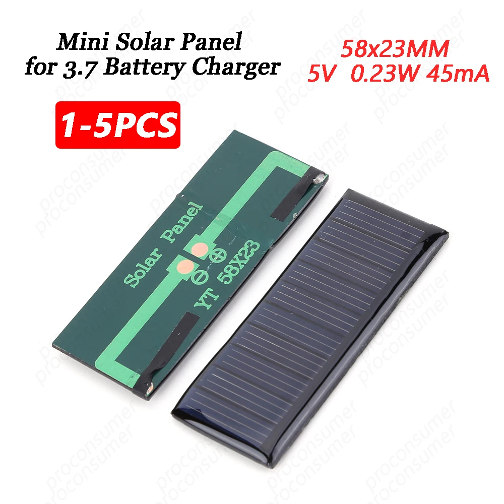 1-5PCS-5V-45MA-Solar-Power-Panel-0-23W-Micro-Polysilicon-Solar-Charger ...