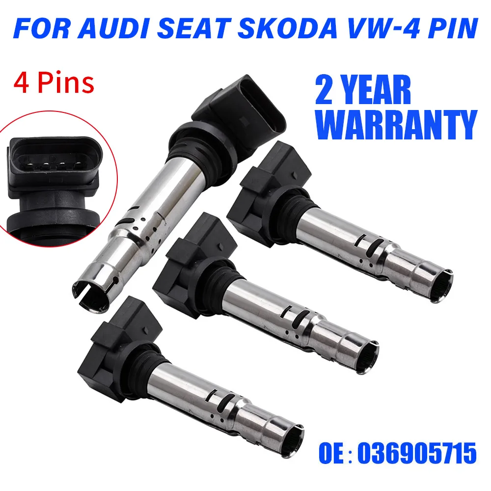 4x-Ignition-Coil-for-VW-BEETLE-CADDY-GOLF-AUDI-A1-A2-A3-036905100A ...