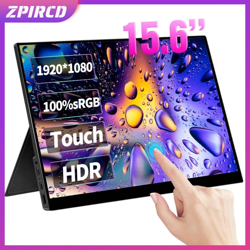 15.6 Inch 1080P Touchscreen Portable Monitor FHD 1920x1080 HDR 100%sRGB ...
