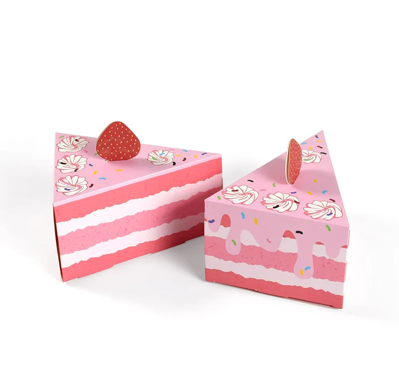 Triangle Candy Boxes Cake Candle Shape Cute Cookies Packaging Box for ...