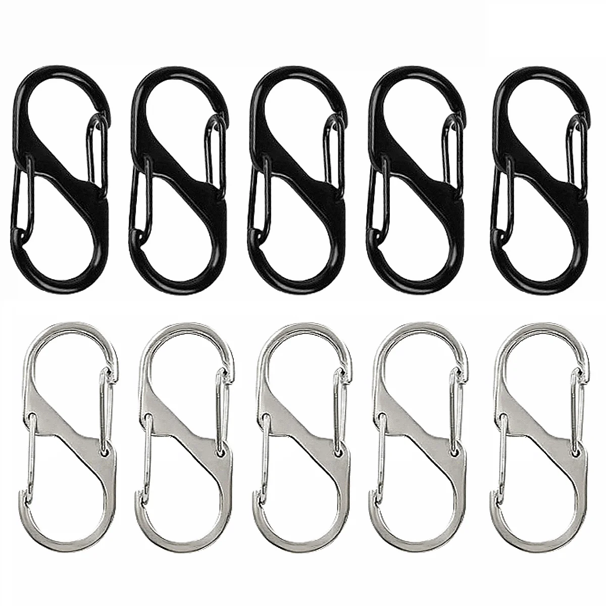 10pcs-Metal-Lock-Clip-Keychain-S-Shaped-Alloy-Hanging-Buckle-For ...
