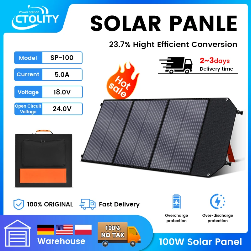 18V 100W Portable Flexible Solar Panel Kit Complete For House Camping ...