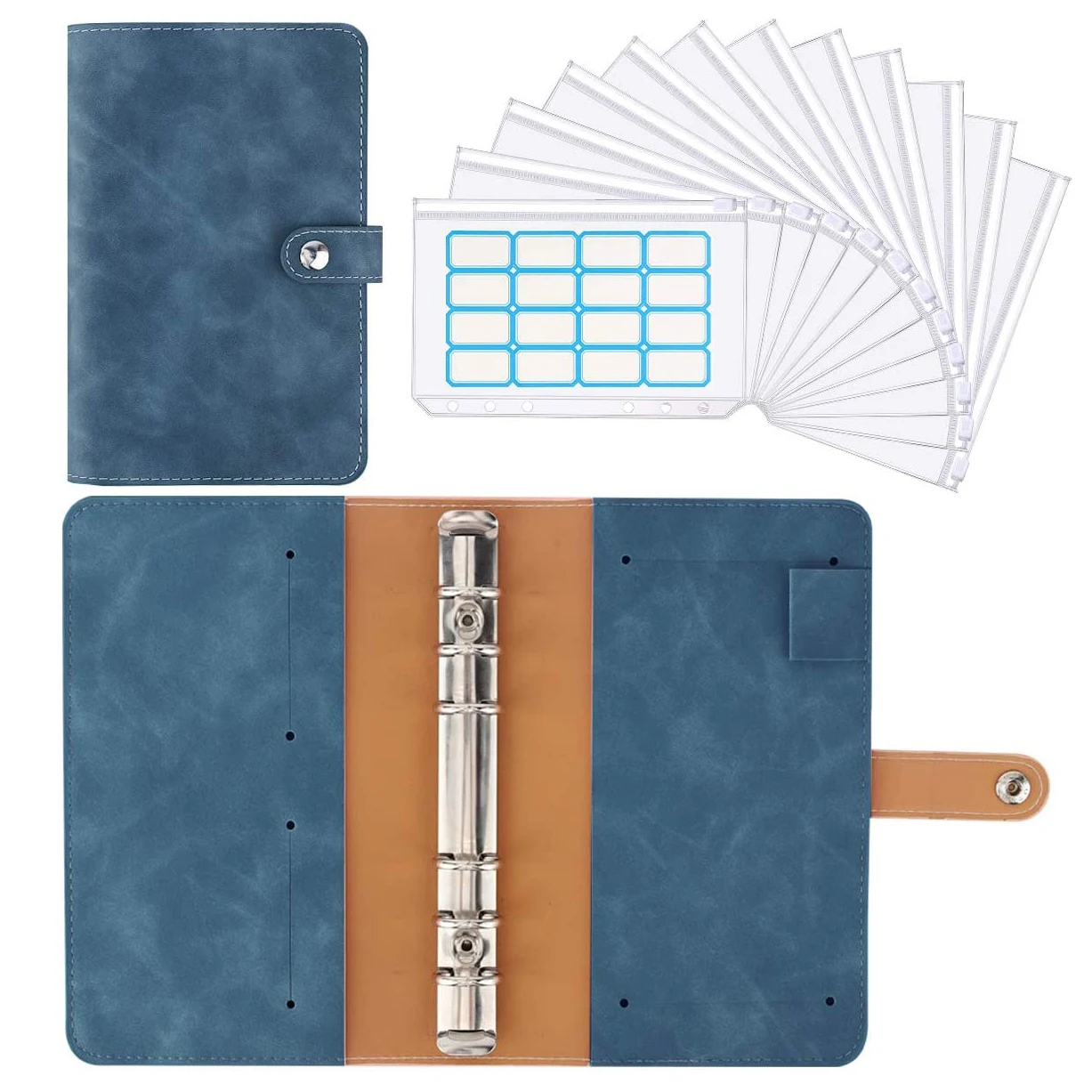 A6-PU-Leather-Binder-Budget-Planner-Refillable-6-Round-Rings-Binder ...