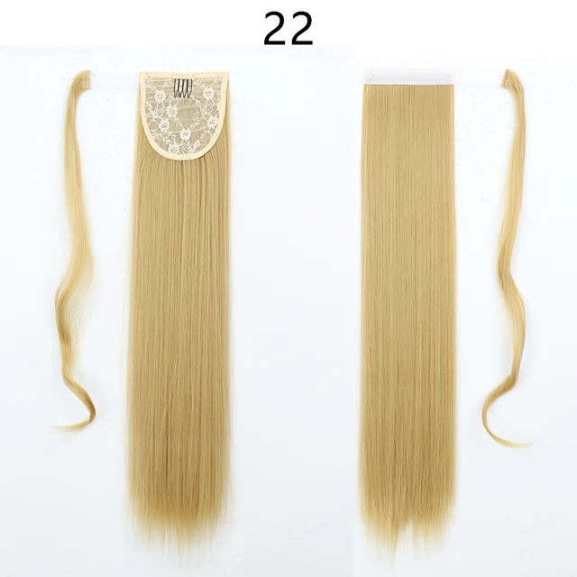 Synthetic 34 inch wavy / straight ponytail hair extensions