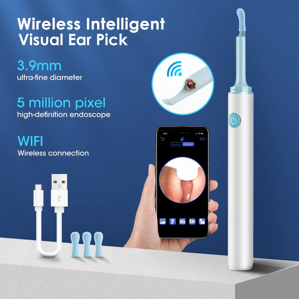 Wireless-Smart-Visual-Ear-Cleaner-Otoscope-WiFi-Luminous-Earpick-Ear ...