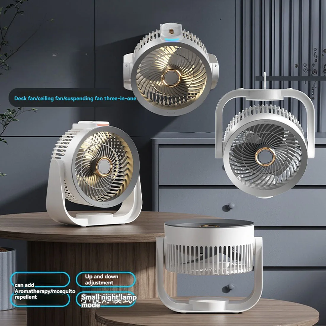 4000mAh-USB-Rechargeable-Wireless-Air-Circulator-Fan-Wall-Mount-Desktop ...