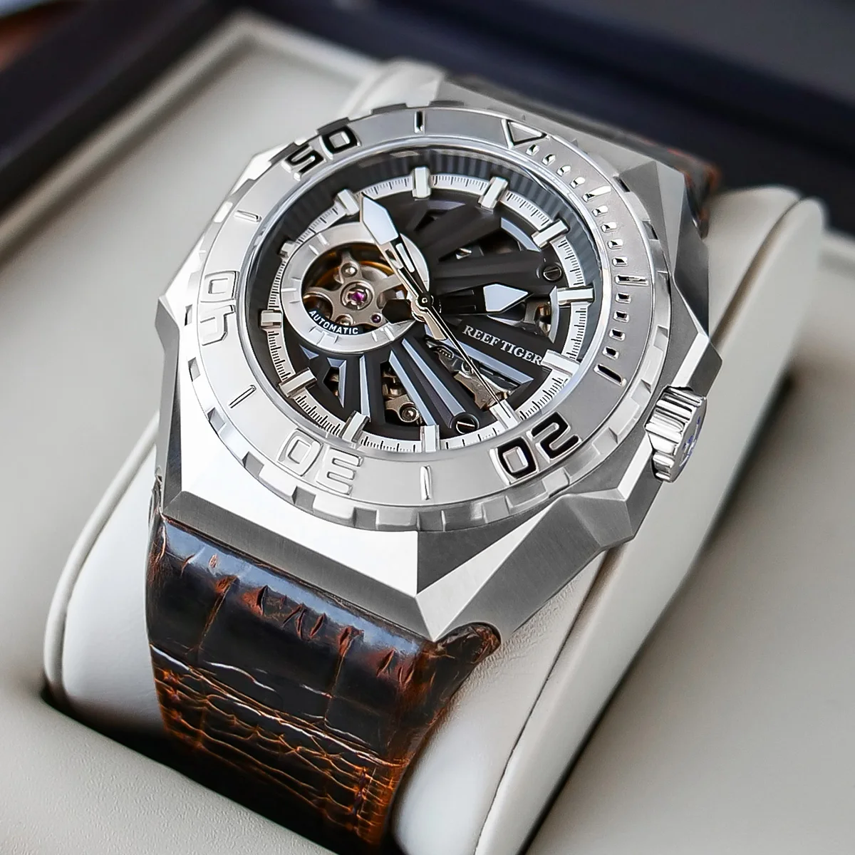 Reef-Tiger-Automatic-Watch-for-Men-Luminous-Hands-Skeleton-Dial ...
