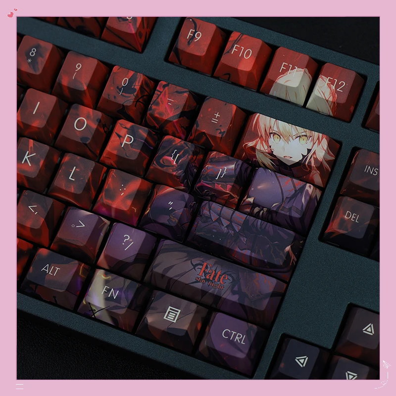 108Keys Fate Stay Night Zero Saber Keycaps Cherry Profile Two ...