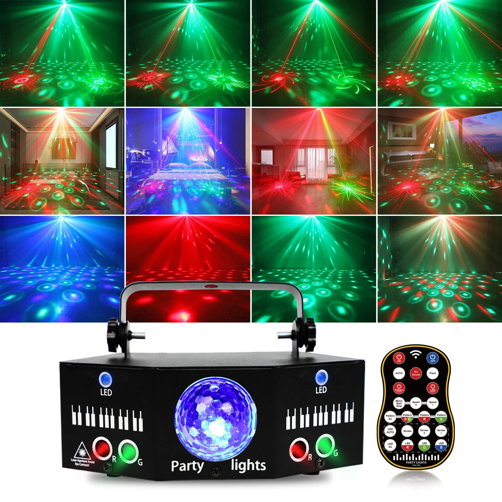 Dance Party Lights 4-in-1 Disco Party Lights - RGB Laser Projector With ...