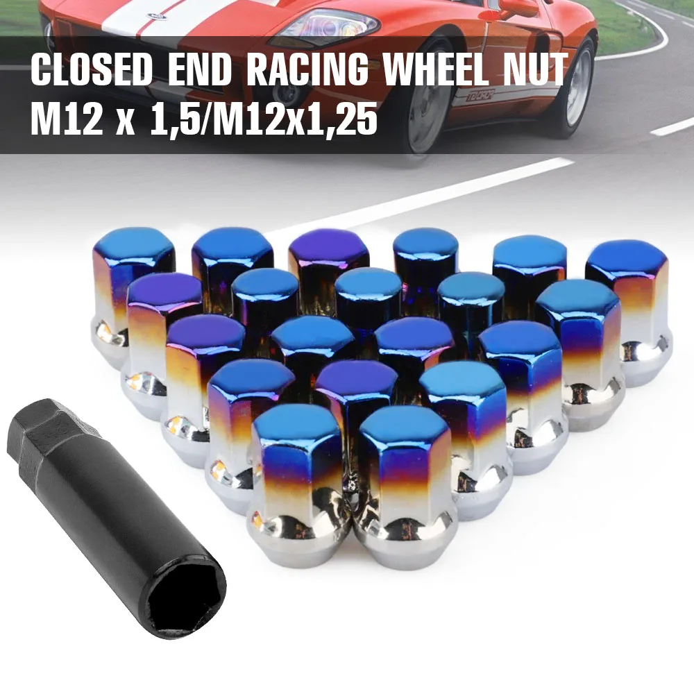 Brake Blue Bolts 20pcs Car Wheel Lug Nuts M12X1.5/M12X1.25 Close Wheel ...