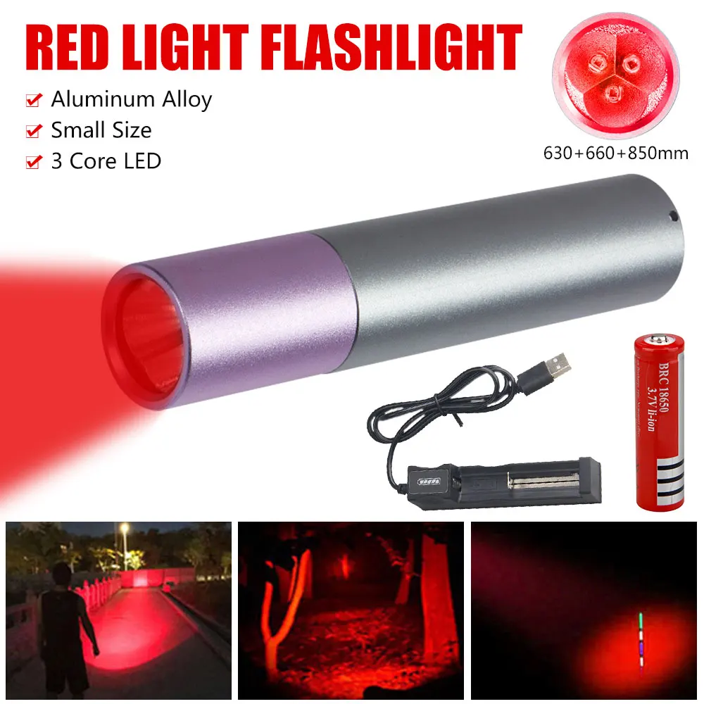 630-660-850mm-Red-Light-Flashlight-Mini-Red-Light-Therapy-Torch ...
