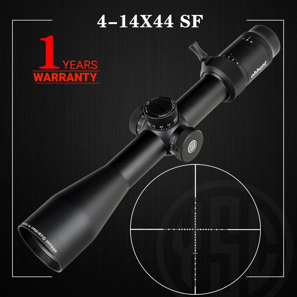 Hunting Ohhunt Guardian 4-14x44 Sf Rifle Scope 30mm Tube Side Parallax ...