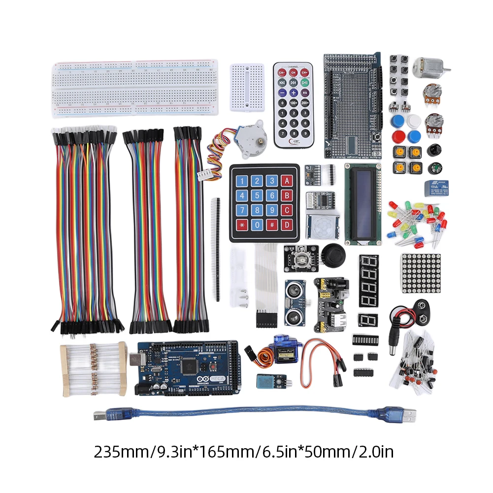 DIY Project Set with LCD1602 MEGA2560 R3 Starter Kit Tutorial Starter Set Ultrasonic Ranging ...