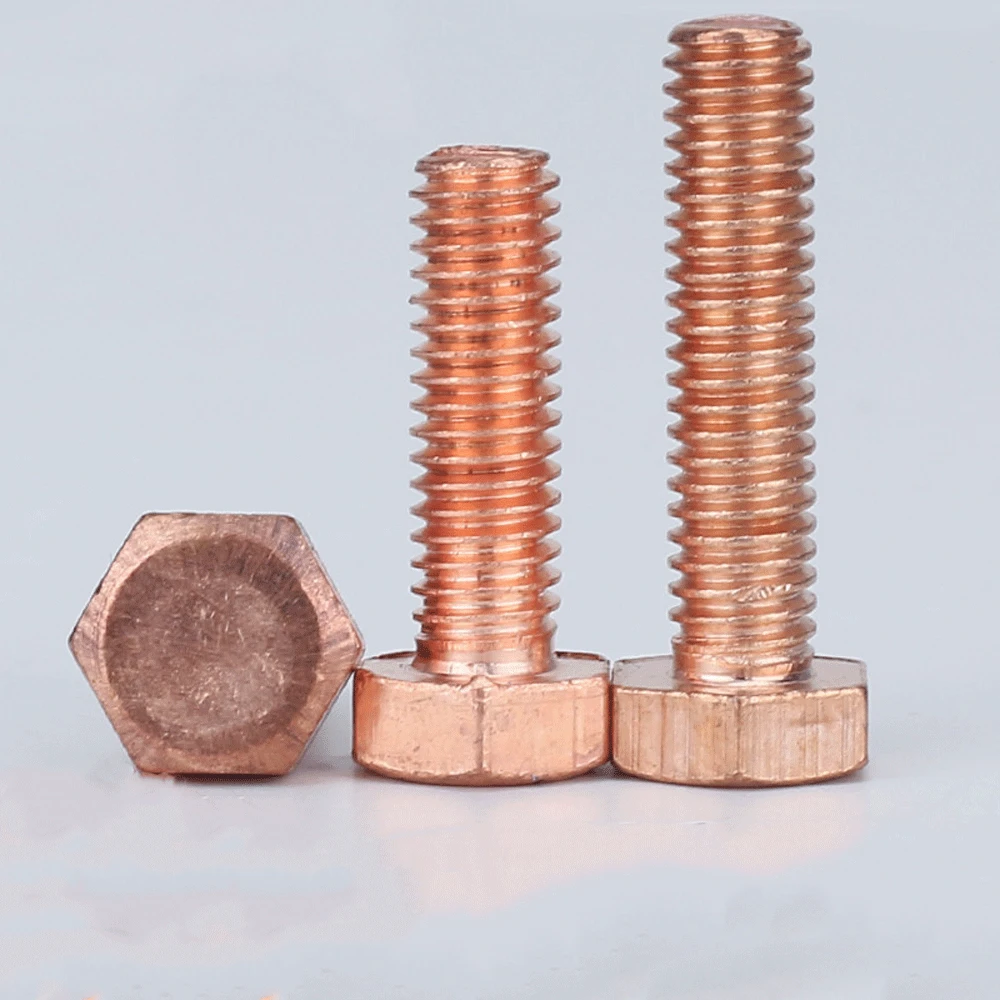 1 Pcs Metric Screw M3 M4 M5 M6 M8 M10 M12 M16 T2 Copper Hex Head Screw ...