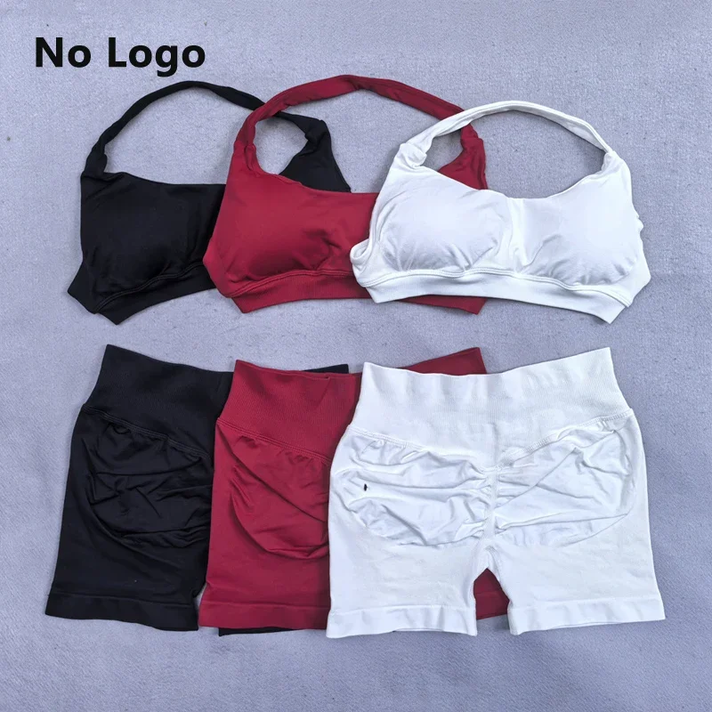 Seamless Yoga Set 2 PCS Sports Suit Female Workout Clothes Halter ...