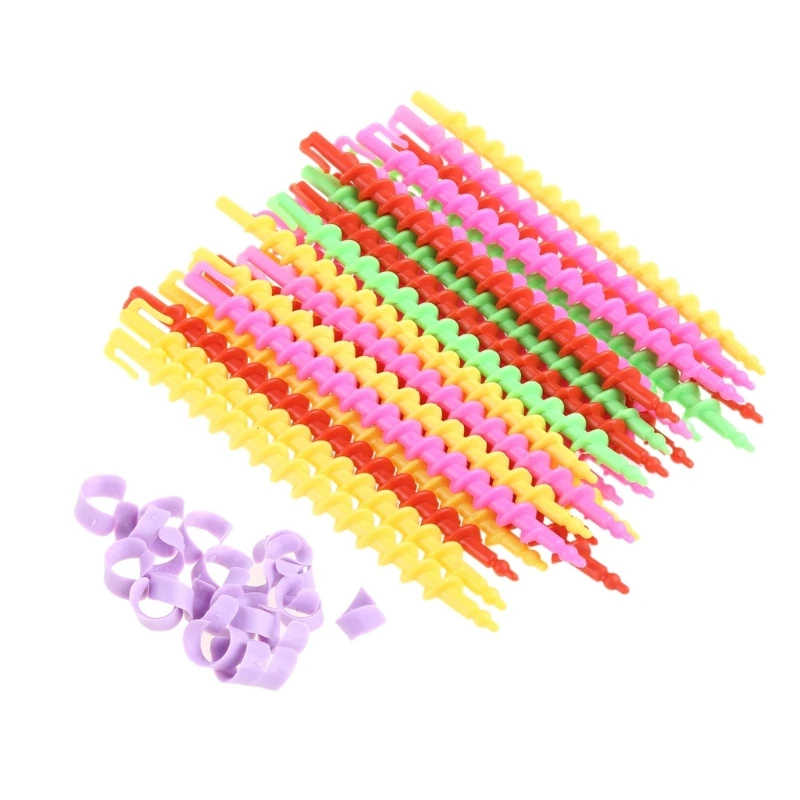 1Bag-Long-Plastic-Styling-Barber-Salon-Tool-Hairdressing-Spiral-Hair ...
