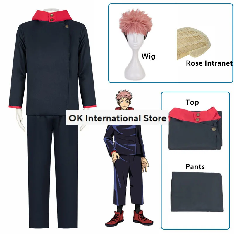 Jujutsu-Kaisen-Itadori-Yuji-Cosplay-Costumes-Top-Pants-Kids-Halloween ...