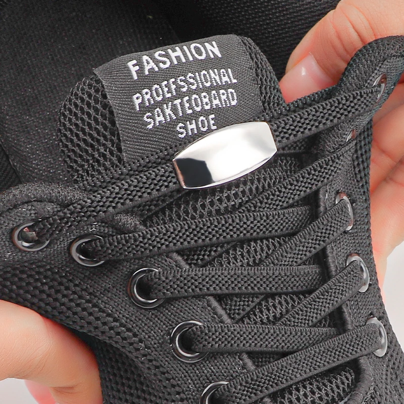 1Pair Elastic Laces Sneakers New Lock Flat Shoelaces Without ties Kids ...