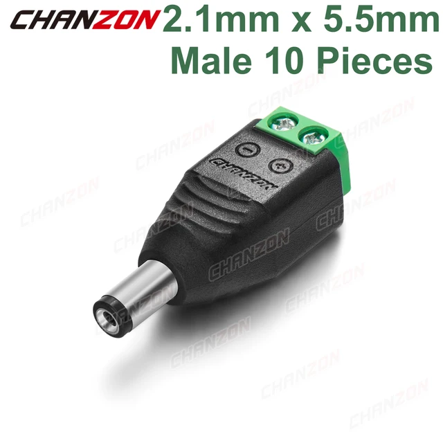 10 stücke 12V DC Power Stecker Stecker Jack Männlich Weiblich Buchse Barrel 2,1mm x 5,5mm ...