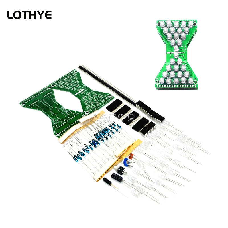 30 LED Red Blue Green electronic hourglass DIY Electronic Kit DC 3.3 5V ...