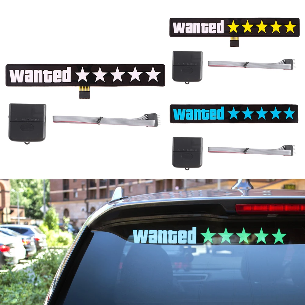 Car-Window-Sticker-Windshield-Electric-LED-Wanted-Auto-Moto-Electric ...