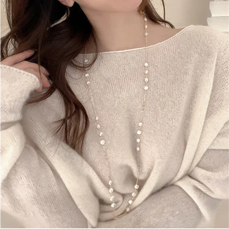 Exquisite-Pearl-Necklaces-Long-Neck-Chain-for-Women-Vintage-Jewellery ...