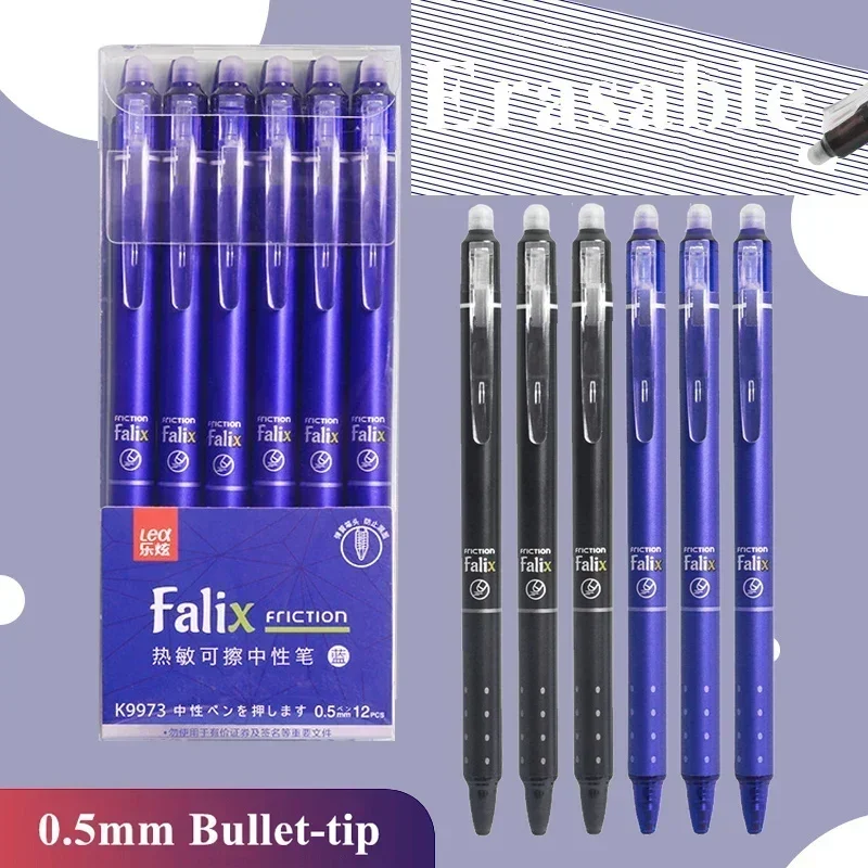 0.5mm Retractable Erasable Gel Pens Set with Refills Bullet-tip Black ...