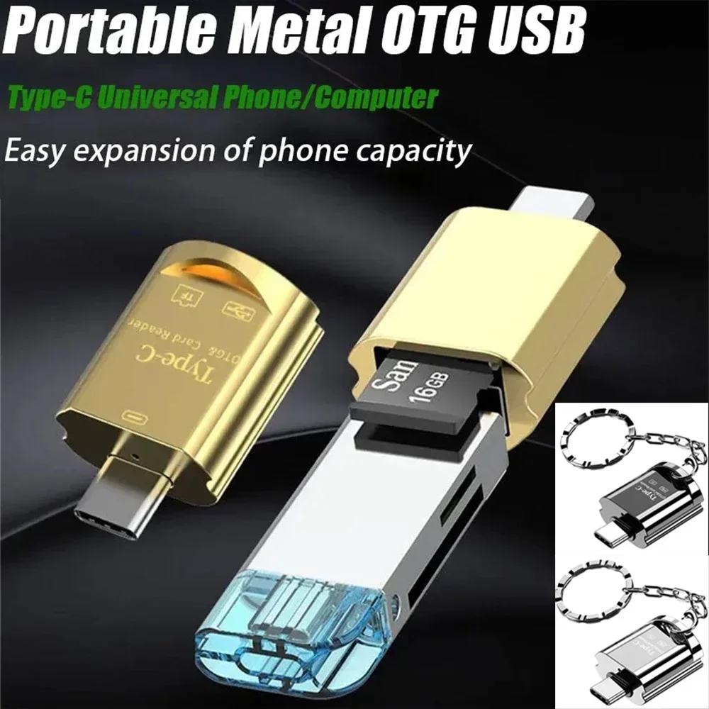 Portable Metal OTG USB Type C Adapter Multi USB-C Adaptador Support TF ...