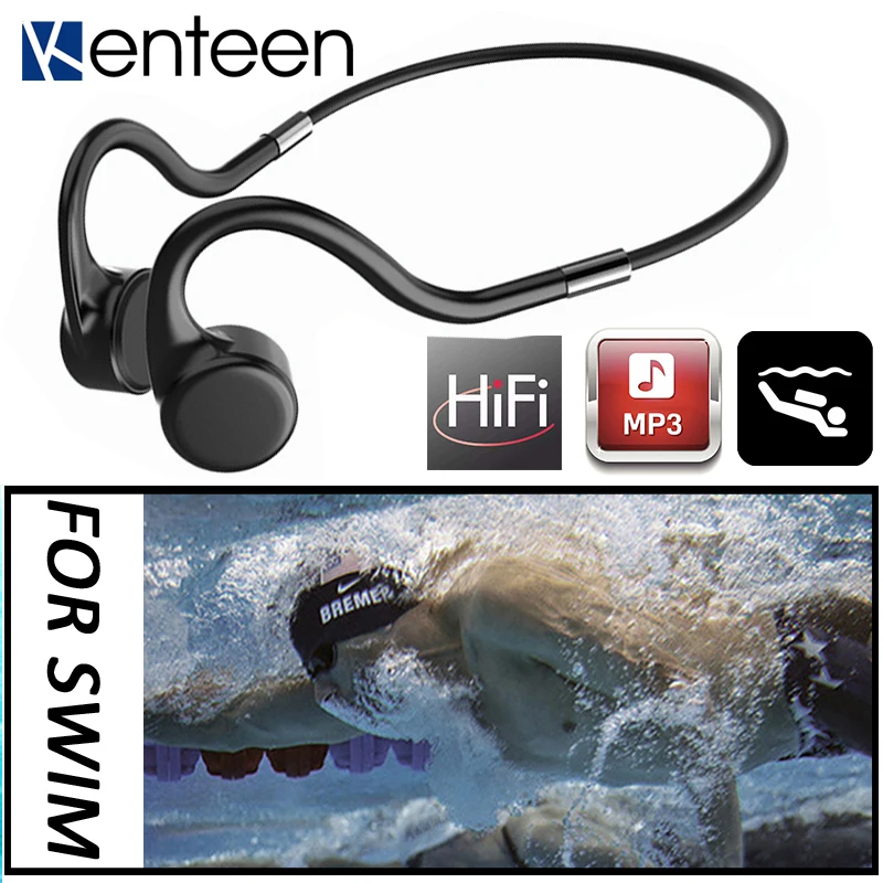 Swimming Bone Conduction Earphone Wireless Headphone 8G MP3 Player IP68 ...