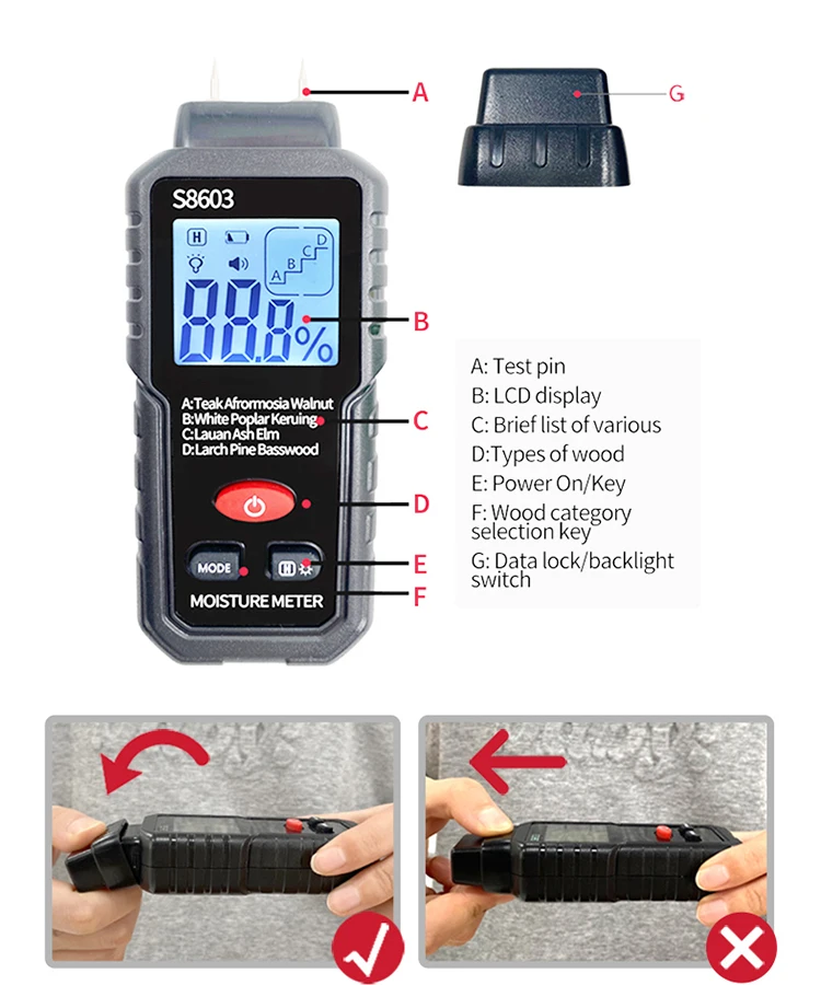 Aparat profesional umidometru 4 in 1 GizMondo®, pentru masurarea ...