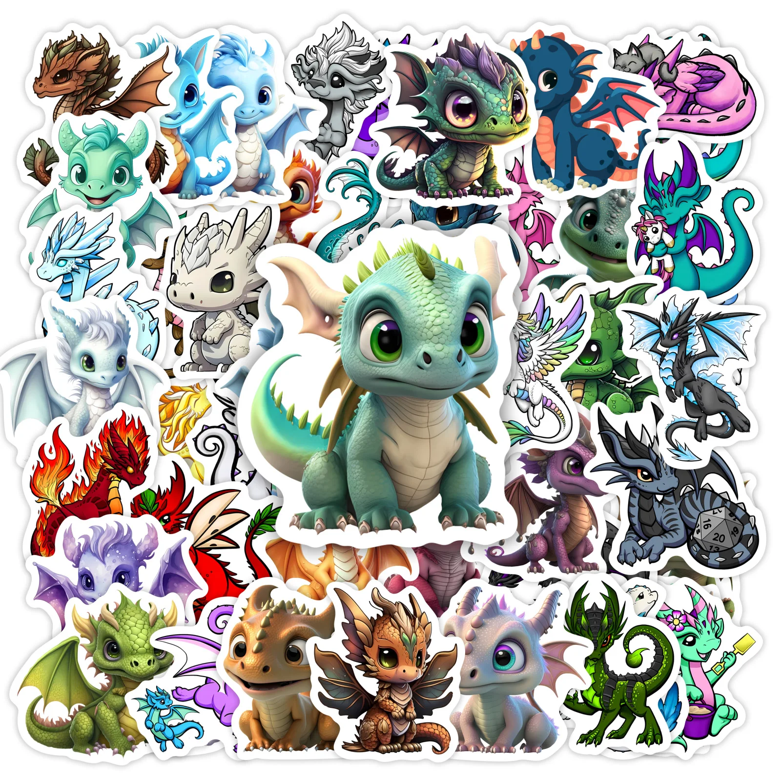 Cartoon Western Dragon Stickers Funny Kids Gift Dinosaur Animal DIY Graffiti Decal for Phone ...
