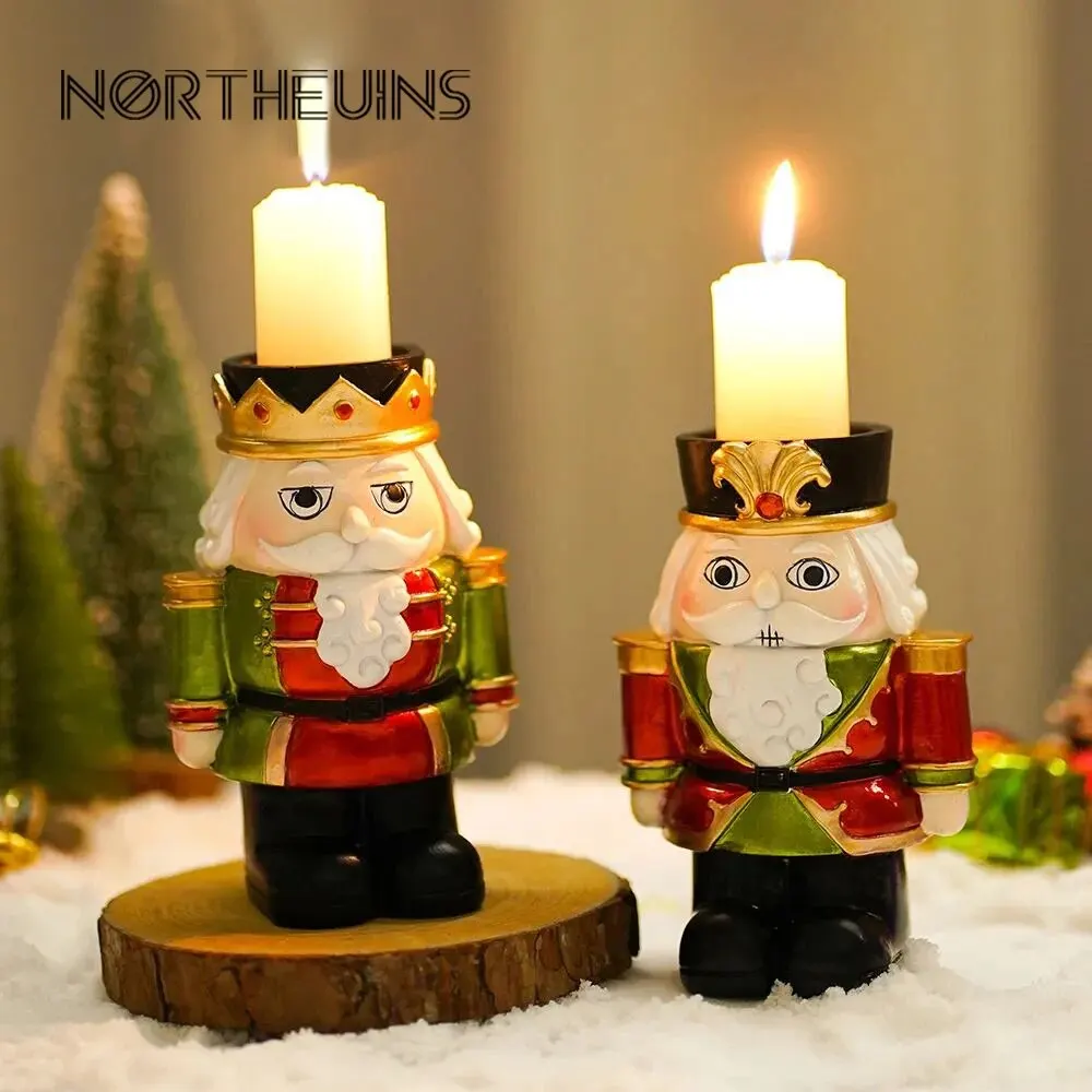 Resin Nutcracker Candlestick Soldier Miniature Figurines for Interior ...