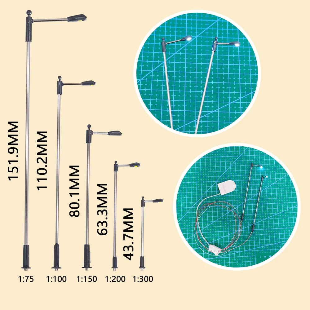 Model Railway Train Lamp Post 1:75-300 Scale Street Lights T N Scale ...