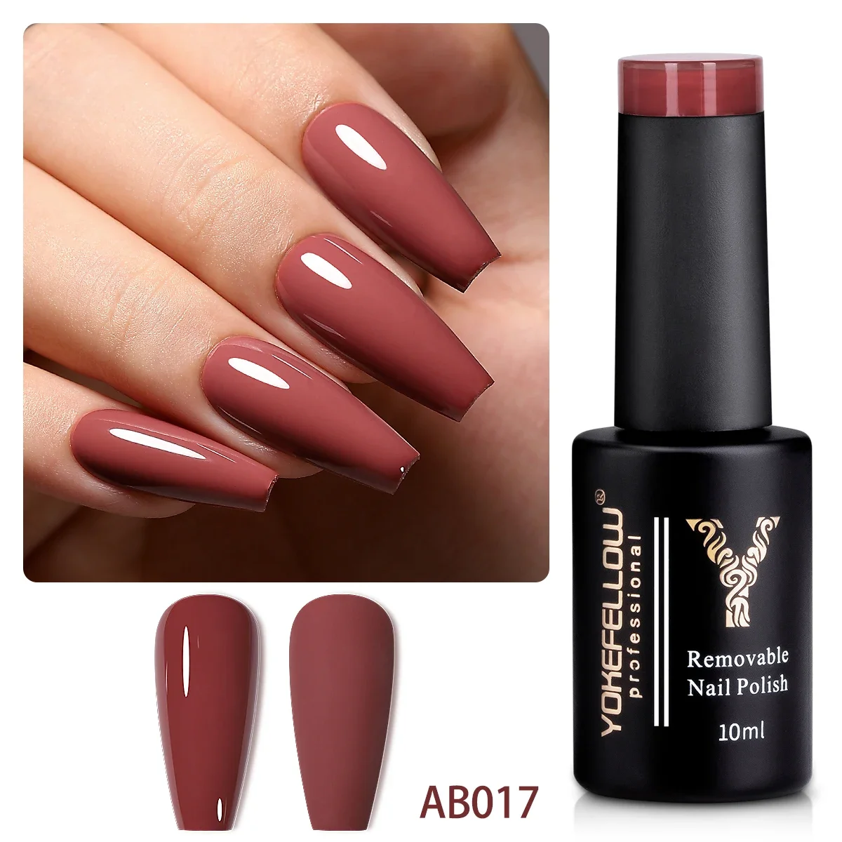 YOKEFELLOW-Brick-Red-Gel-Nail-Polish-10ml-Soak-Off-Gel-Polish-UV-Light ...