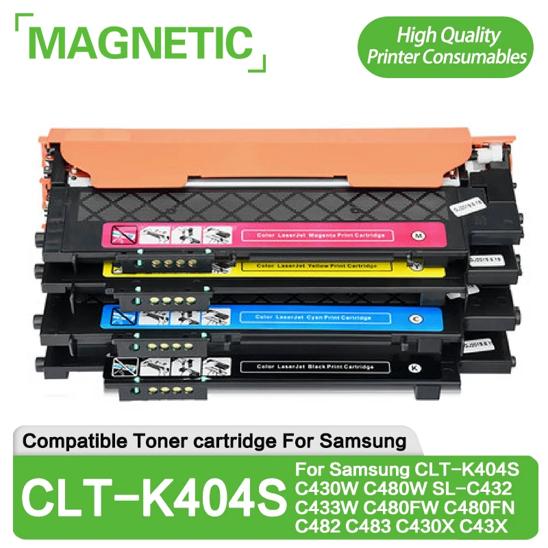4color Toner cartridge For Samsung CLT-K404S C430W C480W SL-C432 C433W C480FW C480FN C482 C483 ...