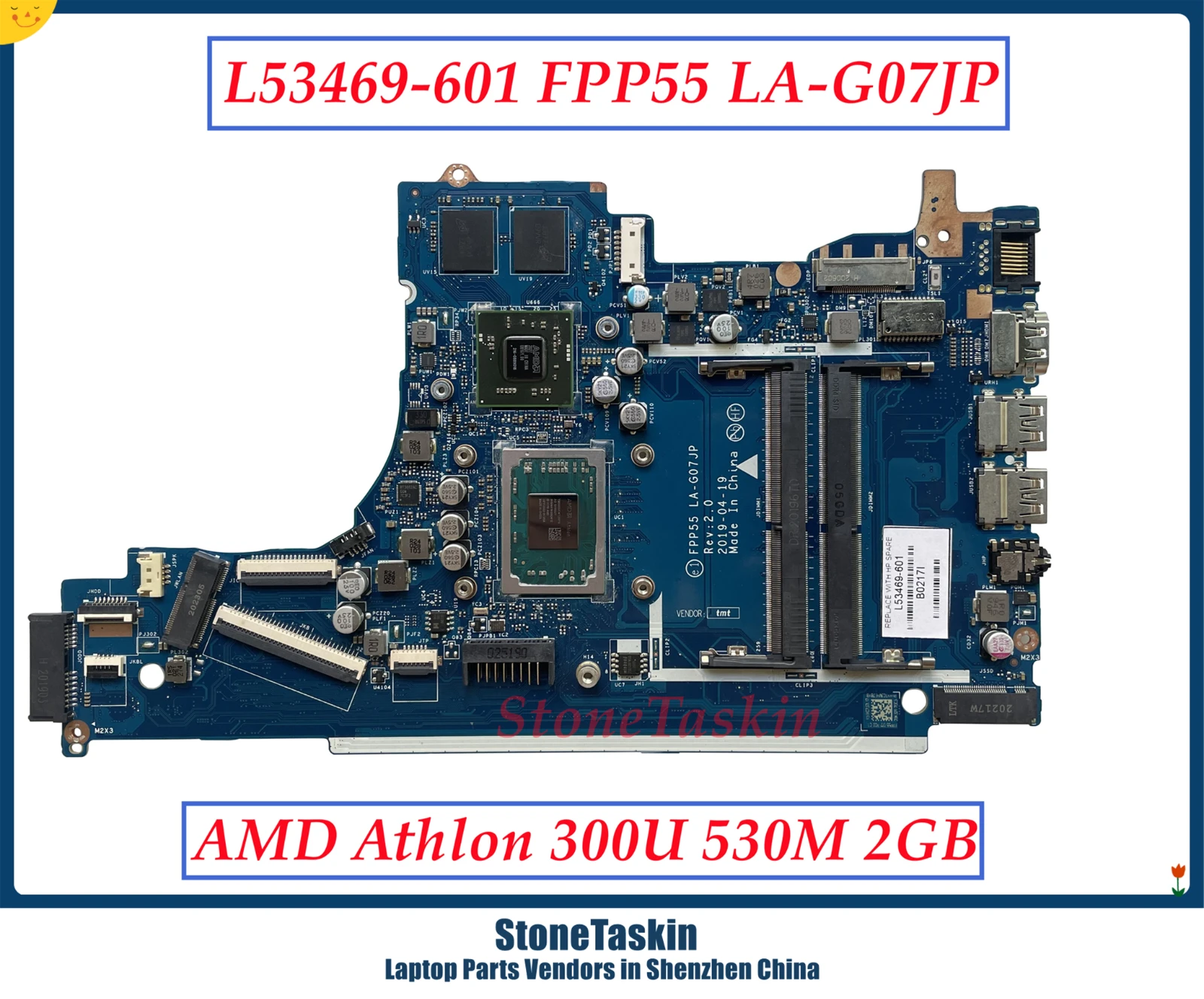 StoneTaskin L53469 601 HP 15 DB 15 DA 노트북 마더 보드 FPP55 LA G07JP AMD ...