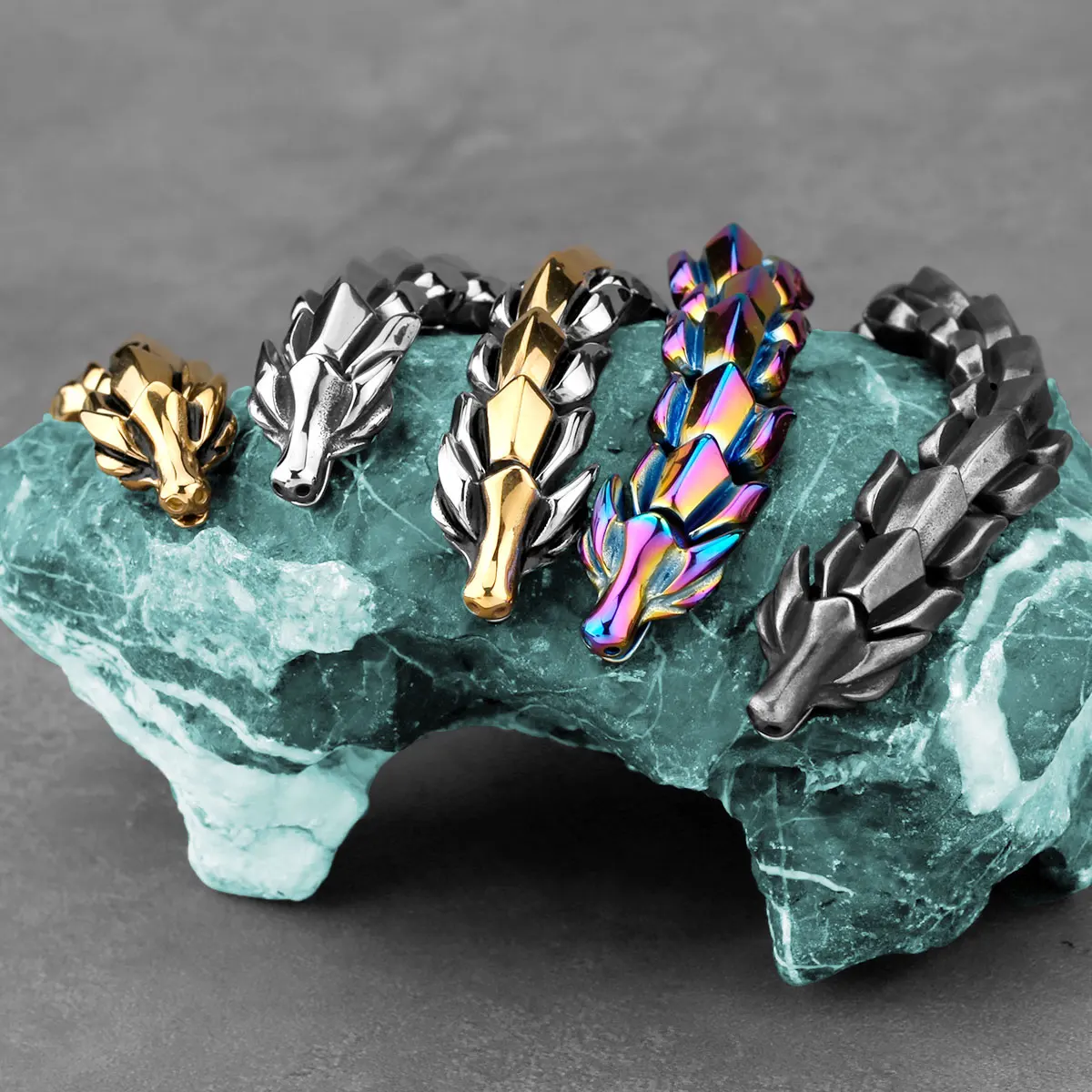 Nordic-Vikings-Ouroboros-Bracelet-Men-s-Punk-Hip-Hop-Metal-Dragon-Bone ...