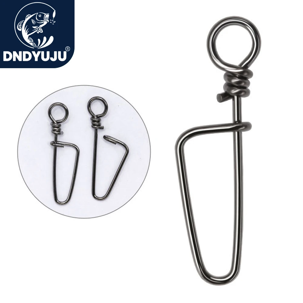 DNDYUJU-50pcs-Stainless-Steel-Arc-Fishing-Snap-Fishing-Swivel-Rings ...
