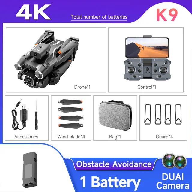 K9 / K9Pro RC Drone 4K Professinal Wide Angle Optical Flow Localization Four-way Obstacle ...
