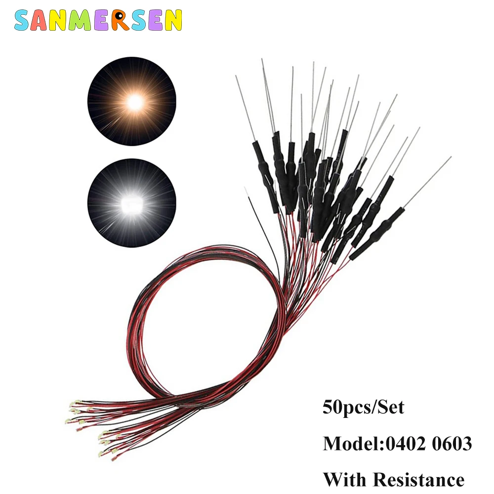 50pcs-0402-0603-With-Resistance-SMD-Lamp-Micro-Litz-Led-Pre-soldered ...