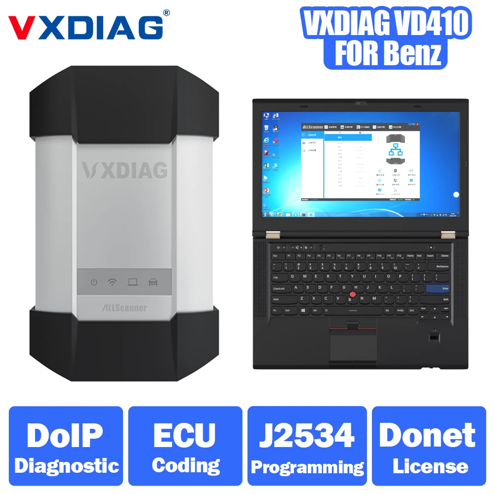 VXDIAG DoIP VD410 for Mercedes Benz C6 Car OBD2 Scanner J2534 ...