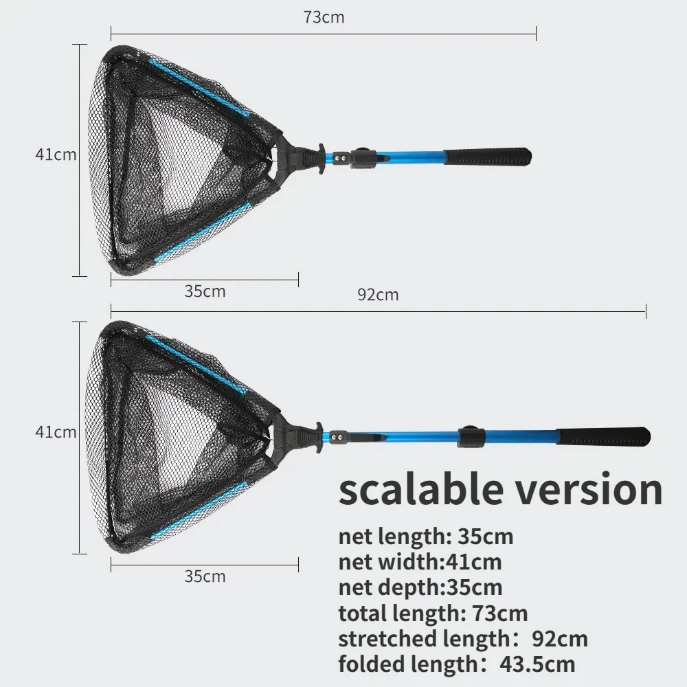 75-92CM-Fishing-Hand-Net-Gear-Aluminum-Alloy-Retractable-Triangle ...
