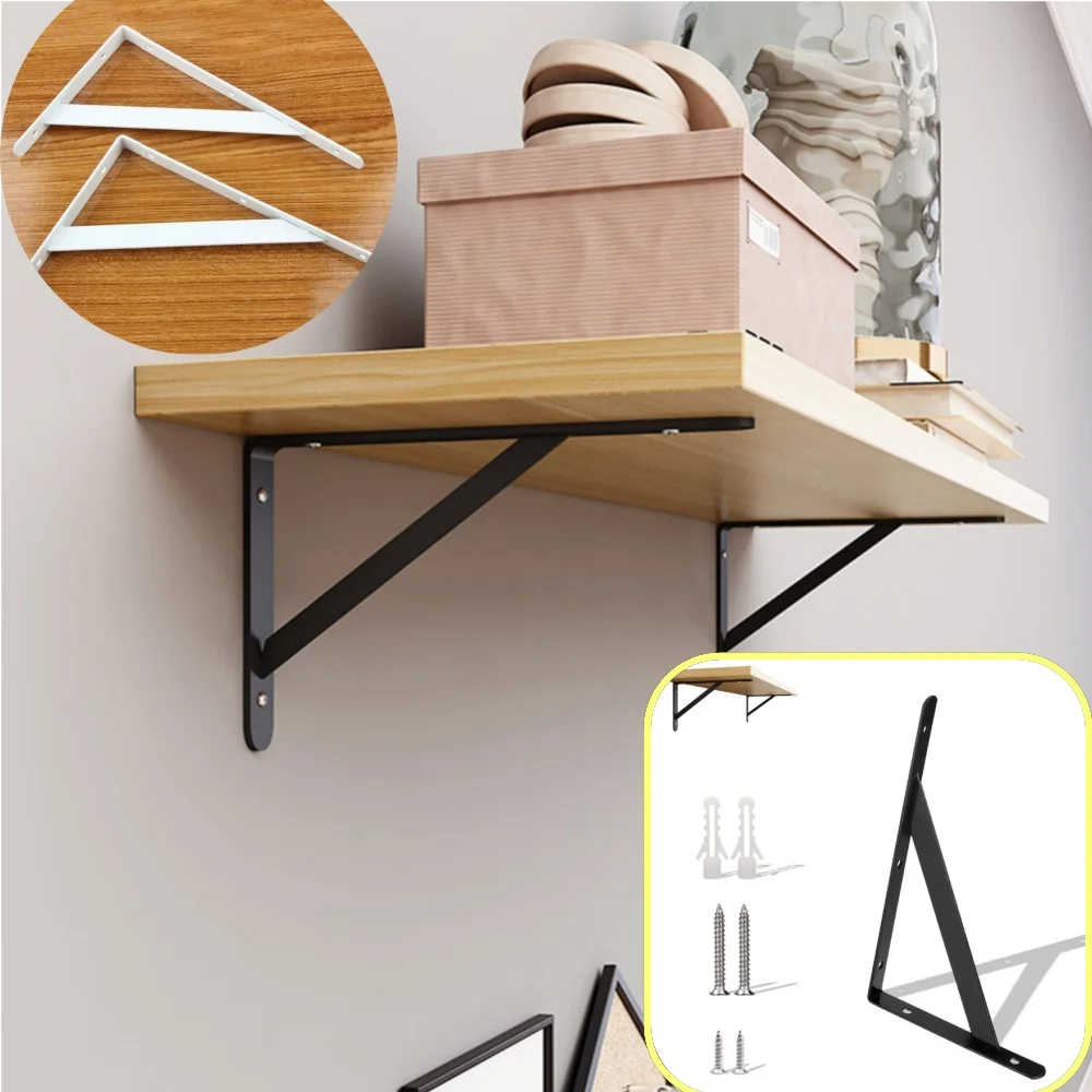 2/1PCS Heavy Duty Shelf Bracket Wall L Bracket Metal Support Angle ...