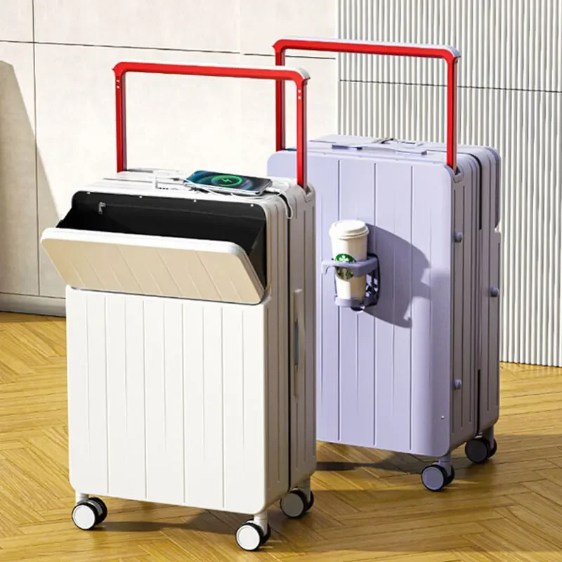 Suitcase-Wide-Lever-Carrying-Case-Front-Opening-Computer-Layer-with-Cup ...