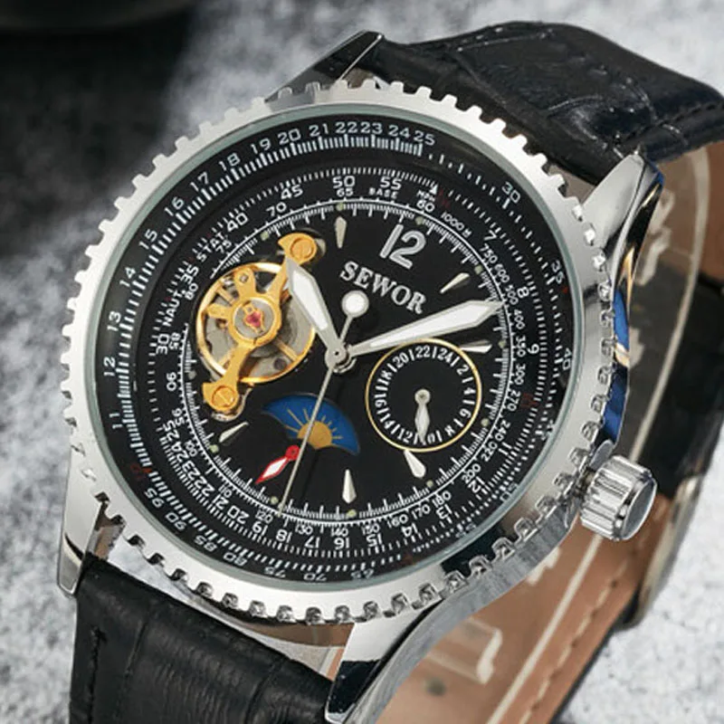 SEWOR-Watch-Men-Moon-Phase-Small-Seconds-Watches-Gear-Case-Tourbillon ...