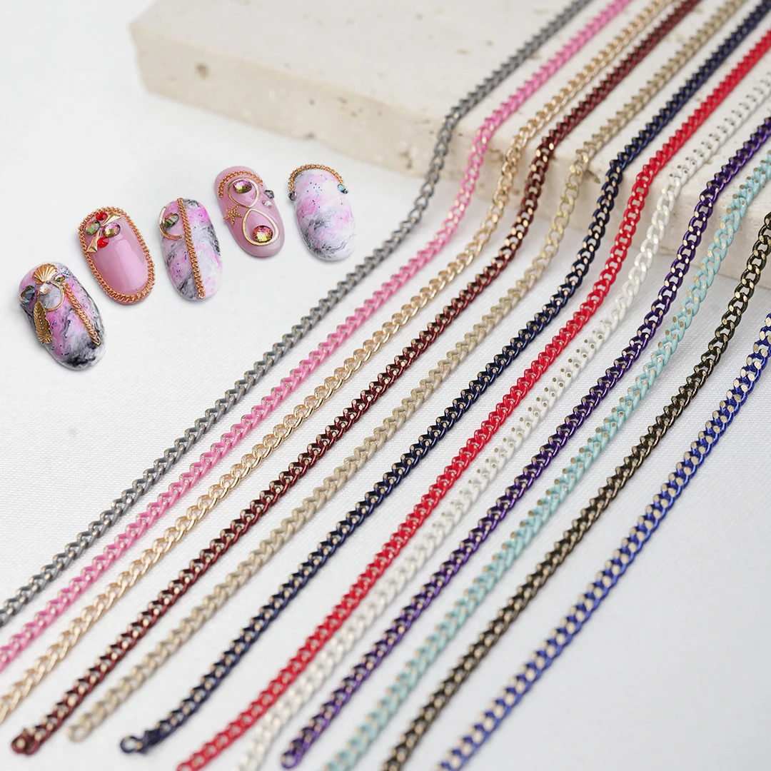 12-Grids-Nail-Chain-Charms-Decorations-Korean-Accessory-Metal-Steel ...