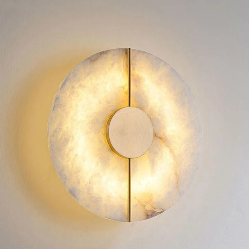 Nordic Modern Creative Marble Wall Lamp for Living Room Gold Copper ...