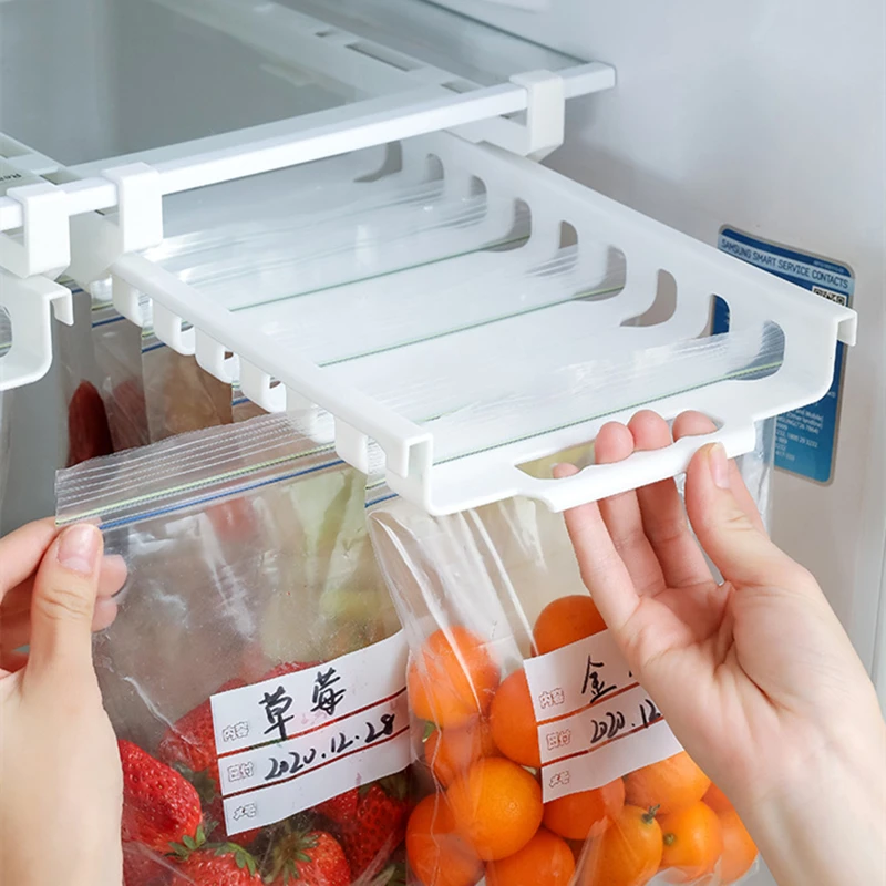 Refrigerator-Sealed-Bags-Storage-Rack-Fridge-Organizer-Telescopic ...
