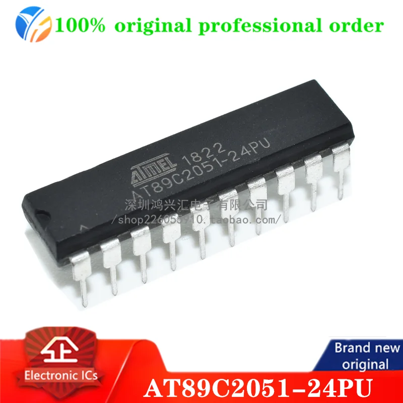 100% original AT89C2051 24PU MCU 8 bit 8051 CISC 2KB Flash 5V 20 Pin PDIP W tubo| | - AliExpress