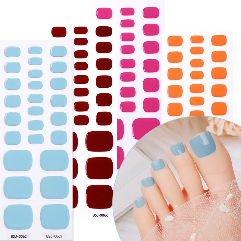 Pure-Color-Gel-UV-Semi-Curing-Phototherapy-Toe-Stickers-26Tips-Korean ...